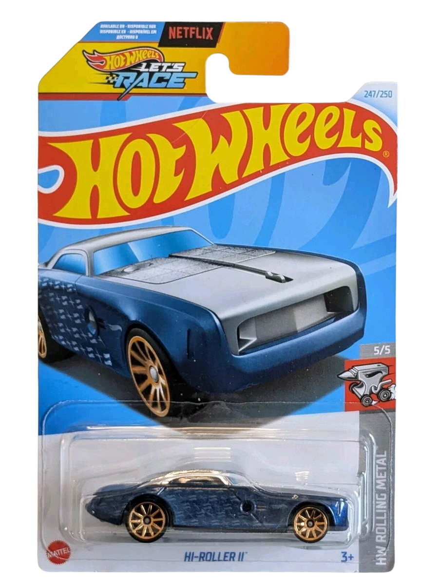 Hot Wheels Let's Race Blue Hi-Roller II # 247/250 HW Rolling Metal # 5 ...