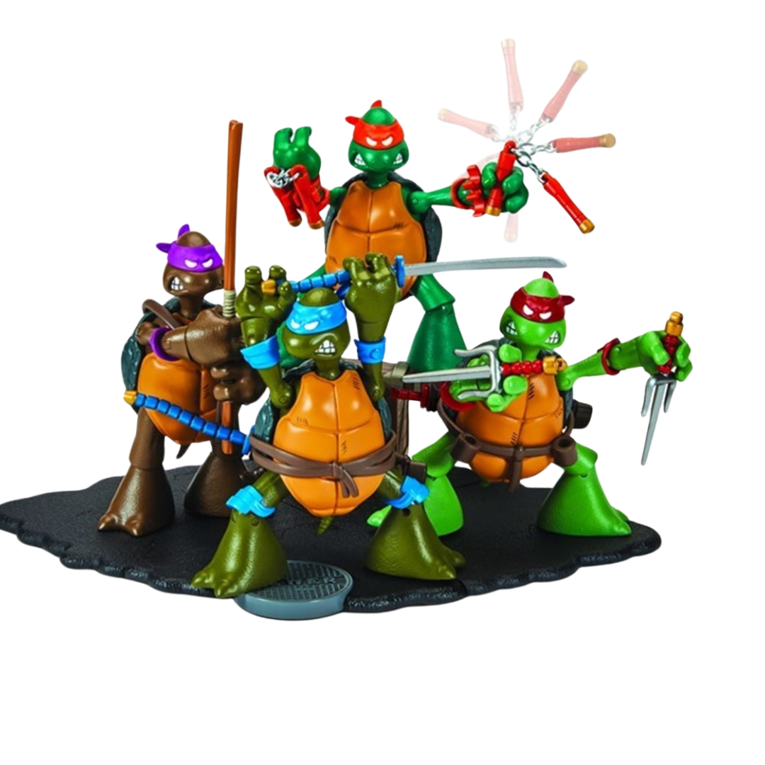 Playmates TMNT 40th Anniversary Original Sketch Turtle Figure Set of 4