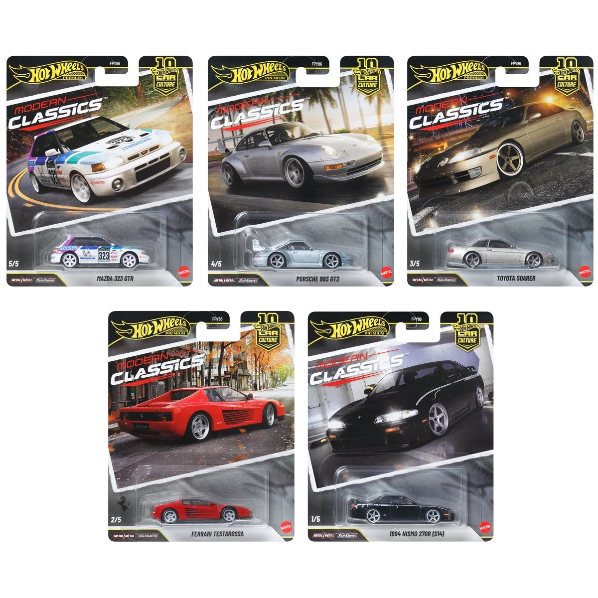 Hot Wheels Car Culture 2026 Mix 4 Modern Classics Vehicle Case of 5 ...